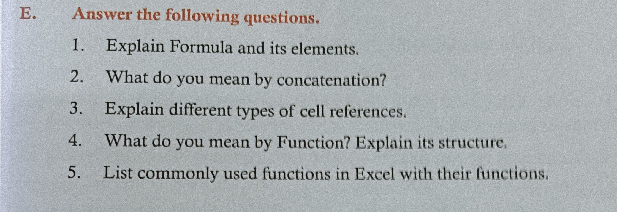 1. Explain Formula and its elements. 2. | StudyX
