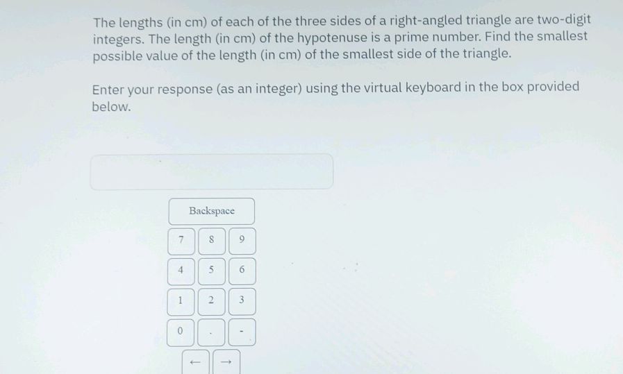 The lengths (in cm) of each of the three | StudyX