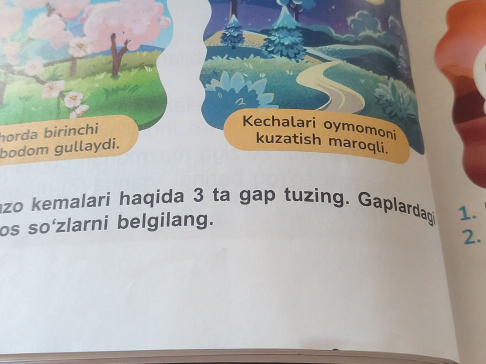 zo kemalari haqida 3 ta gap tuzing. | StudyX