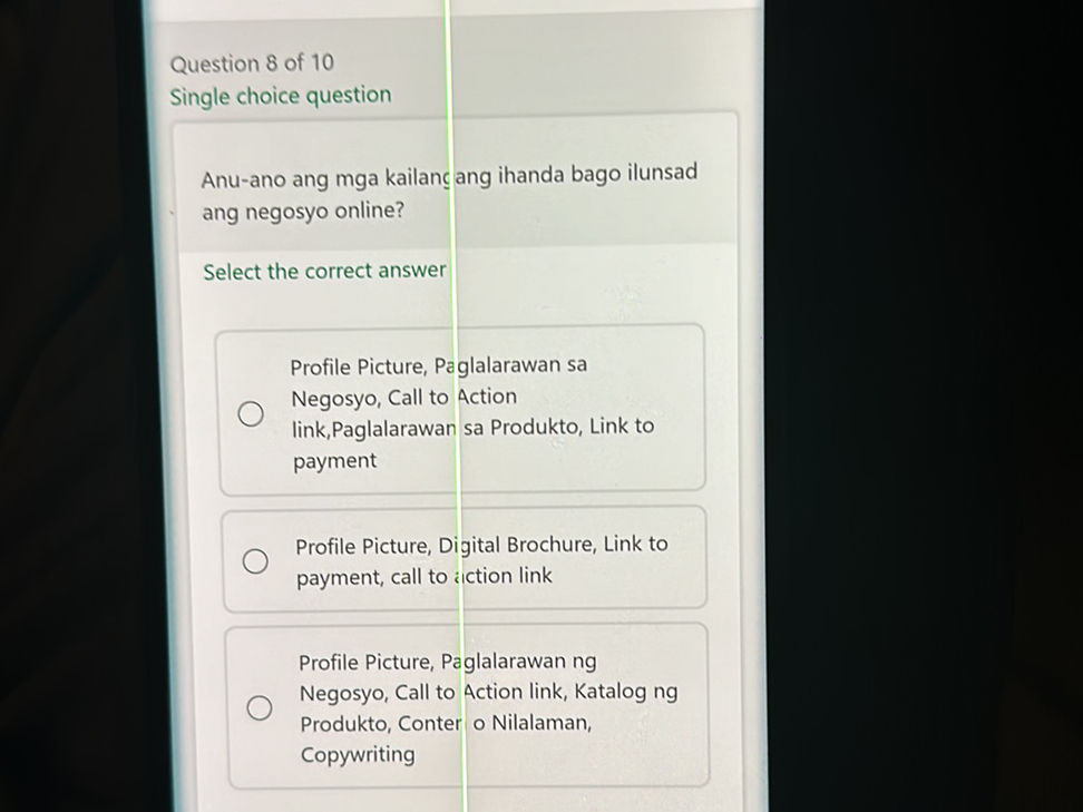 Question 8 of 10 Single choice question | StudyX