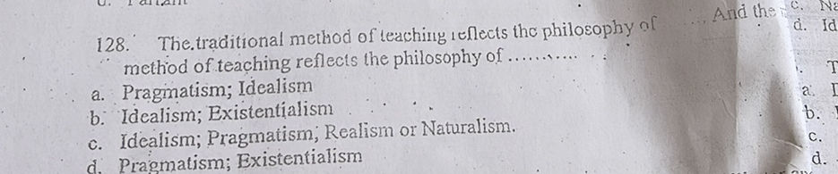 128. The traditional method of teaching | StudyX