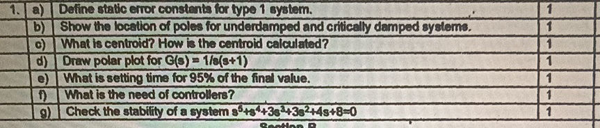 1. a) Define static error constants for type | StudyX