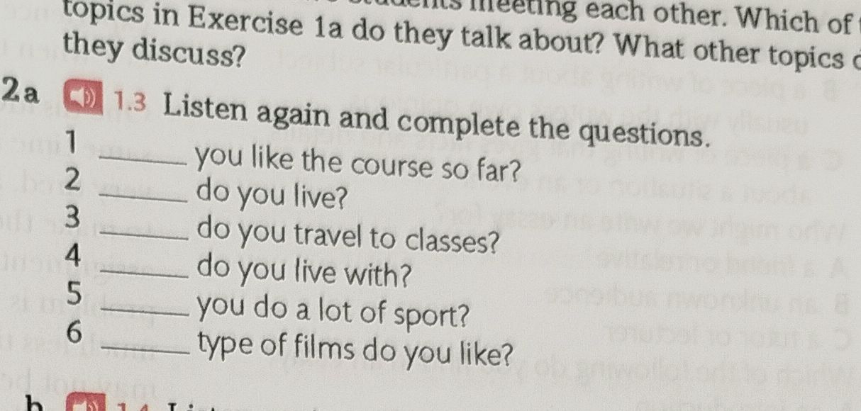 topics in Exercise 1a do ther ther. Which of | StudyX