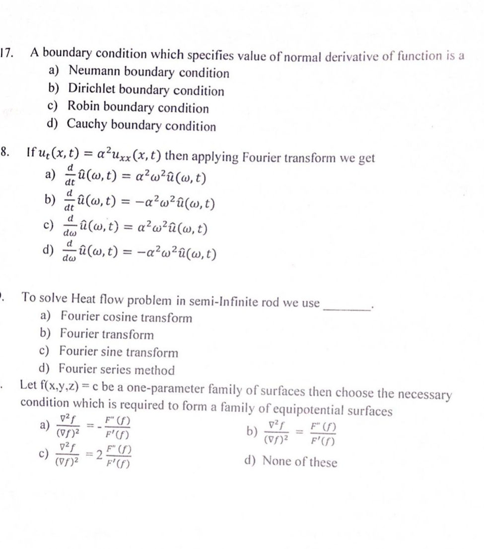 17. A boundary condition which specifies | StudyX