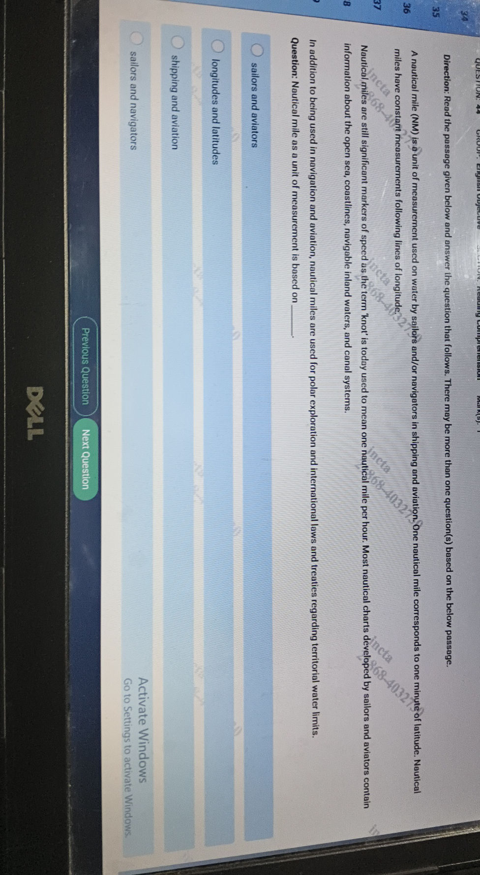 Question: Nautical mile as a unit of | StudyX