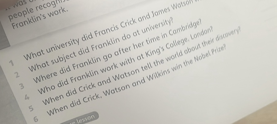 1 What university did Francis Crick and | StudyX
