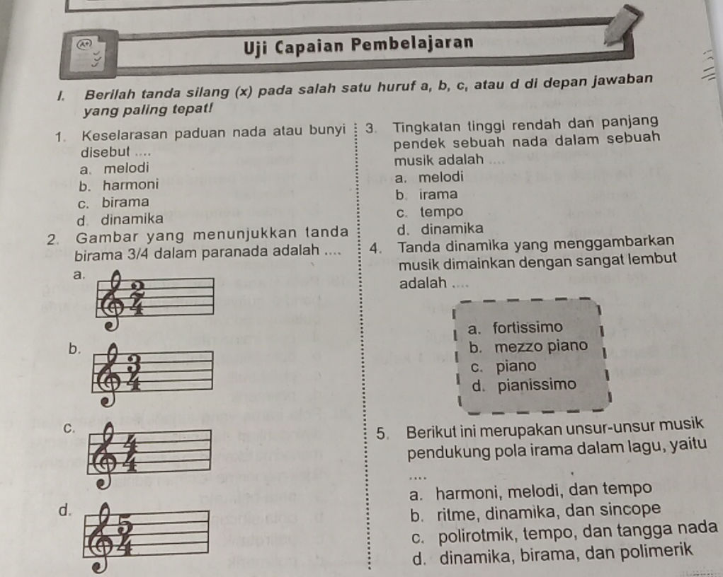 1. Keselarasan paduan nada atau bunyi | StudyX