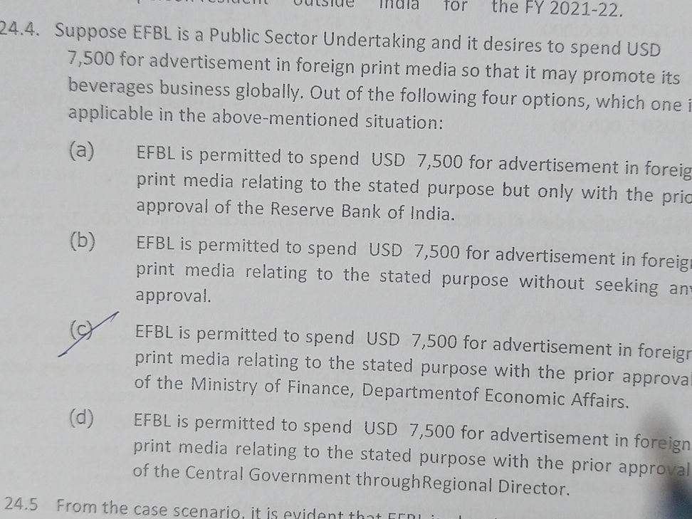 24.4. Suppose EFBL is a Public Sector | StudyX