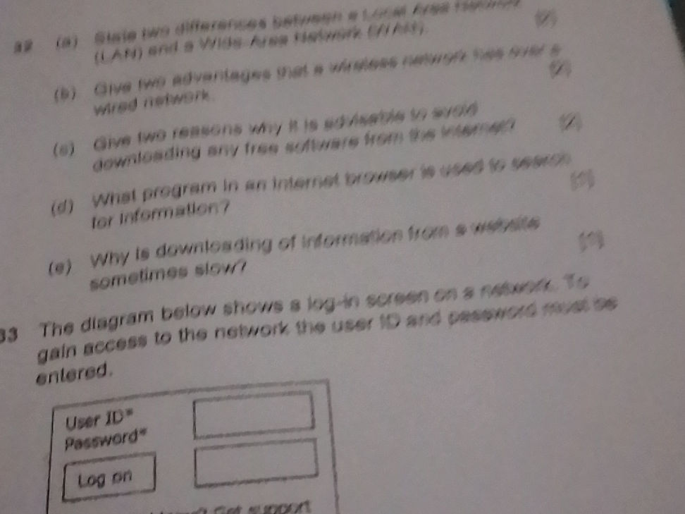 32 (a) State two differences between a Local | StudyX
