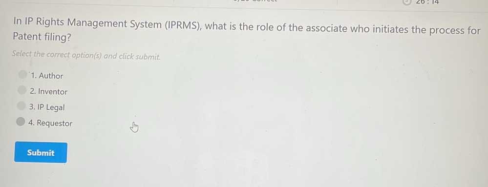 In IP Rights Management System (IPRMS), what | StudyX