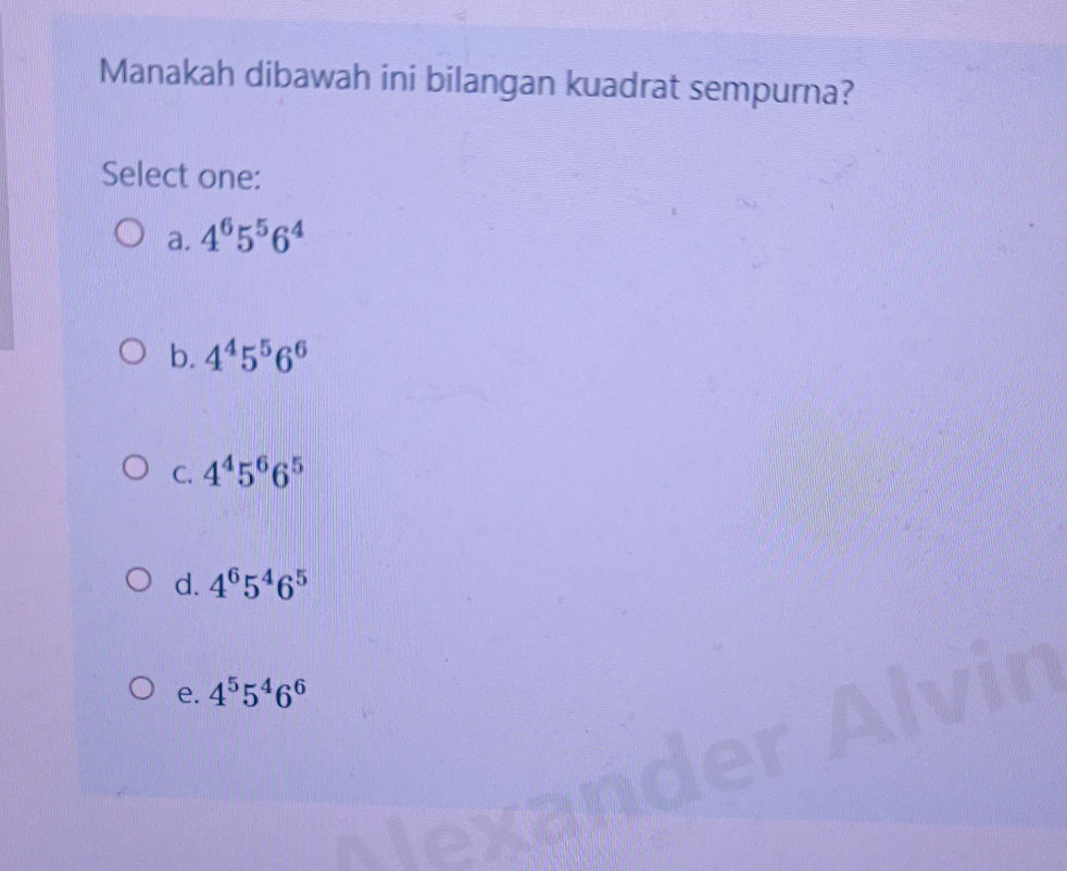 Manakah dibawah ini bilangan kuadrat | StudyX