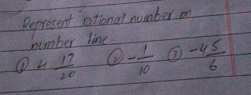 Represent rational number on number line. | StudyX
