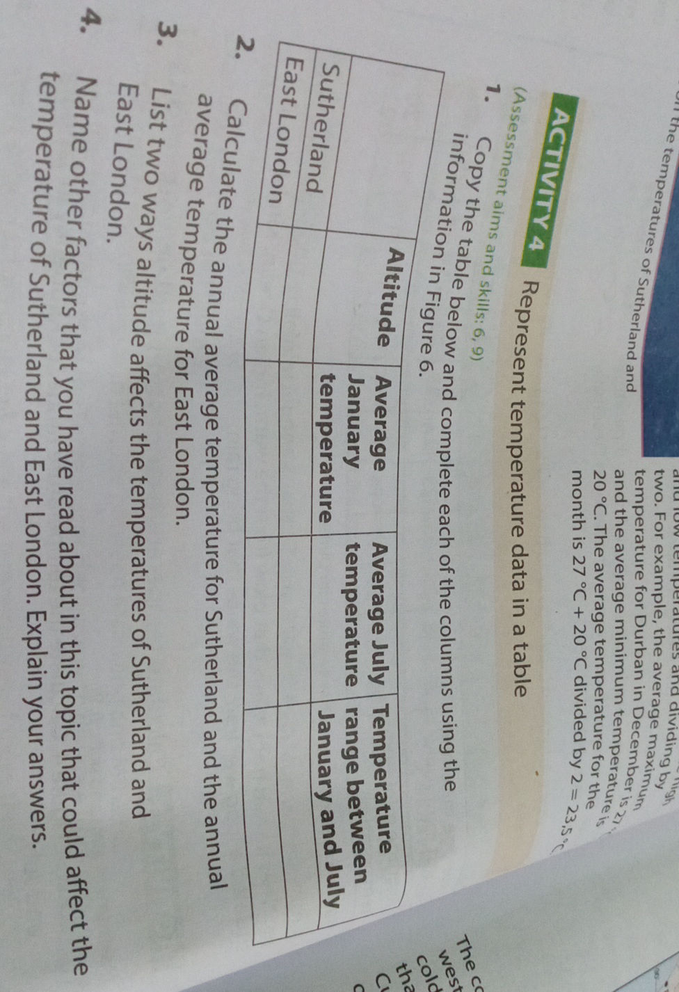 1. Copy the table below and complete each of | StudyX