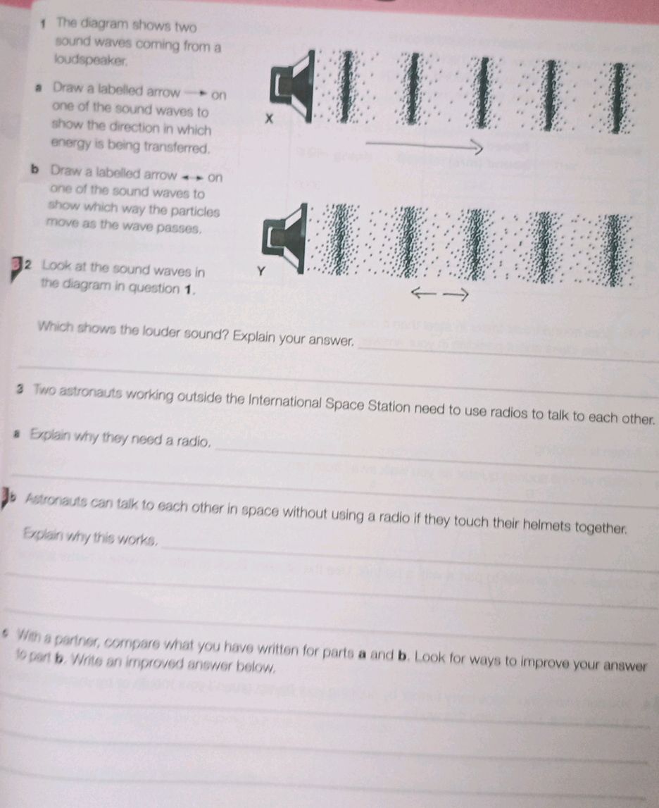1 The diagram shows two sound waves coming | StudyX