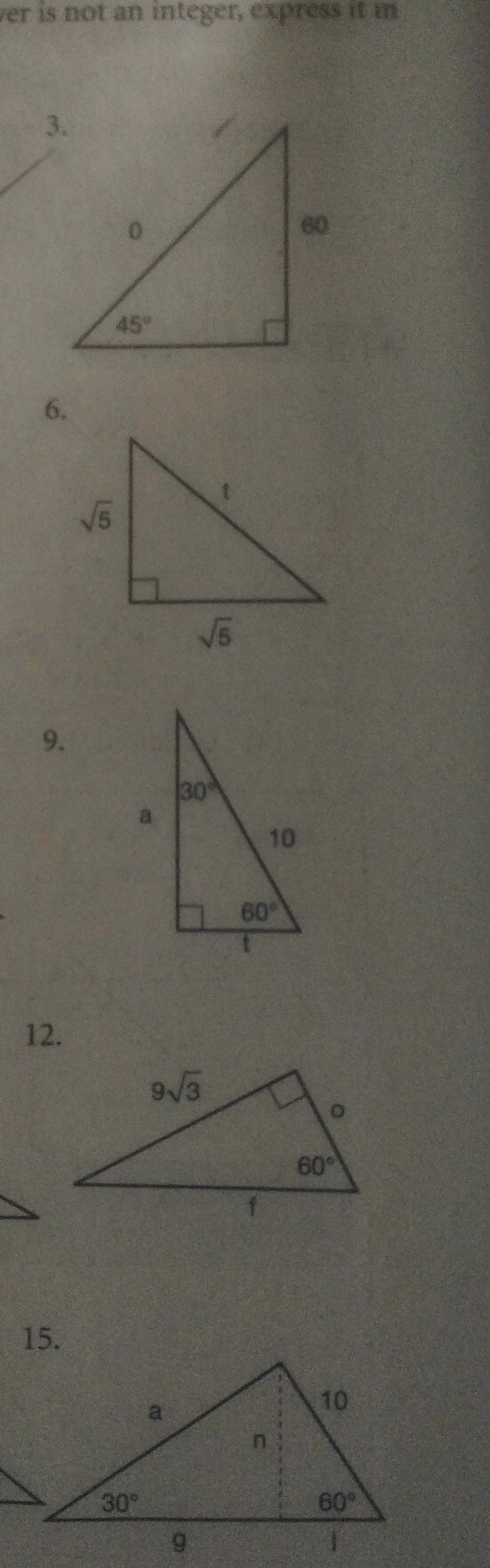 3. A right triangle with a 45-degree angle, | StudyX