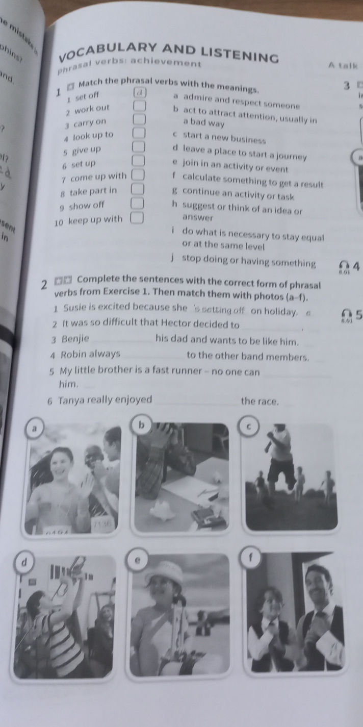 1 Match the phrasal verbs with the meanings. | StudyX