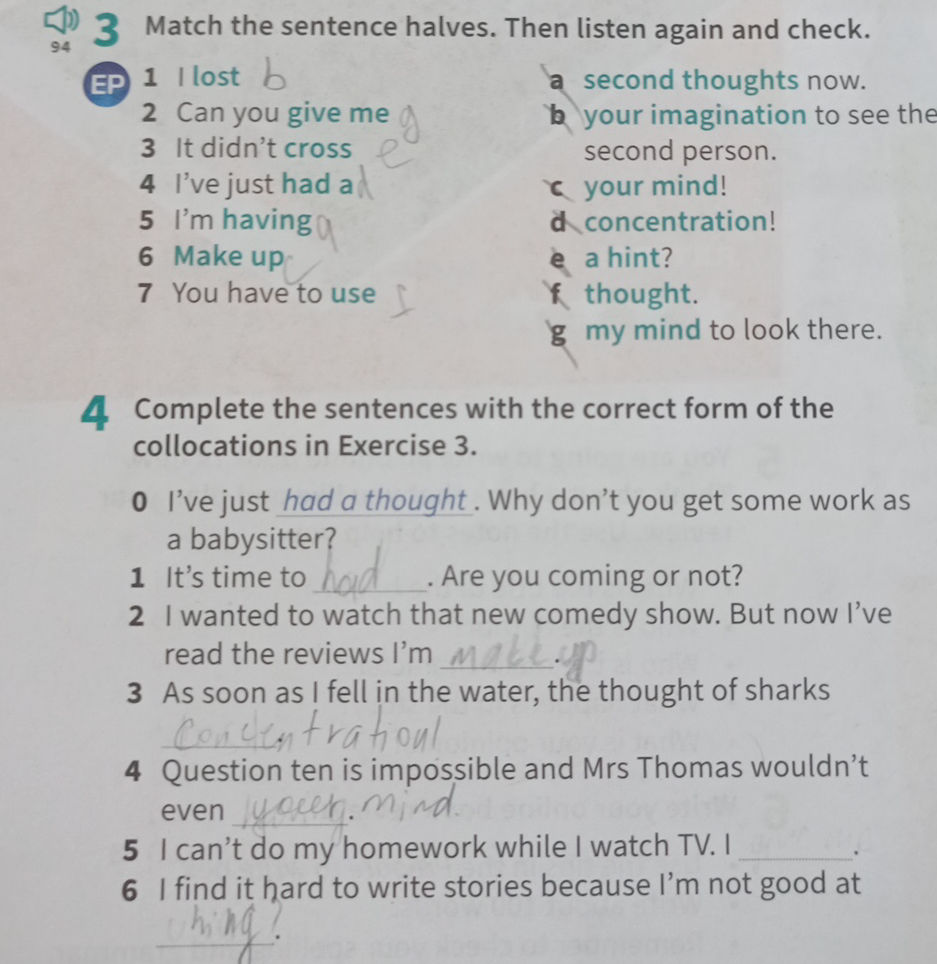 3 Match the sentence halves. Then listen | StudyX