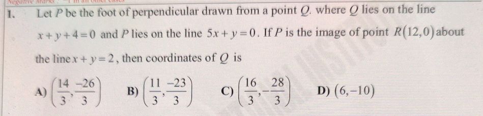 1. Let $P$ be the foot of perpendicular | StudyX