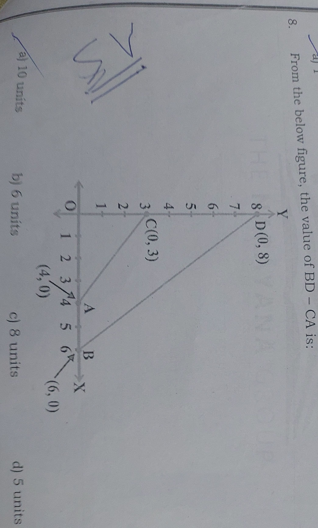 8. From the below figure, the value of BD - | StudyX