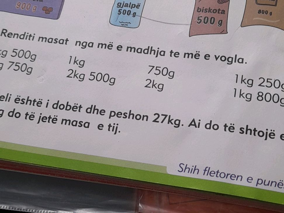 Renditi masat nga më e madhja te më e vogla. | StudyX