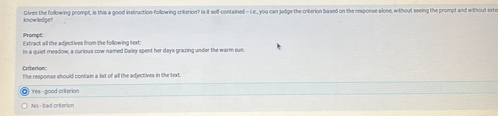 Given the following prompt, is this a good | StudyX