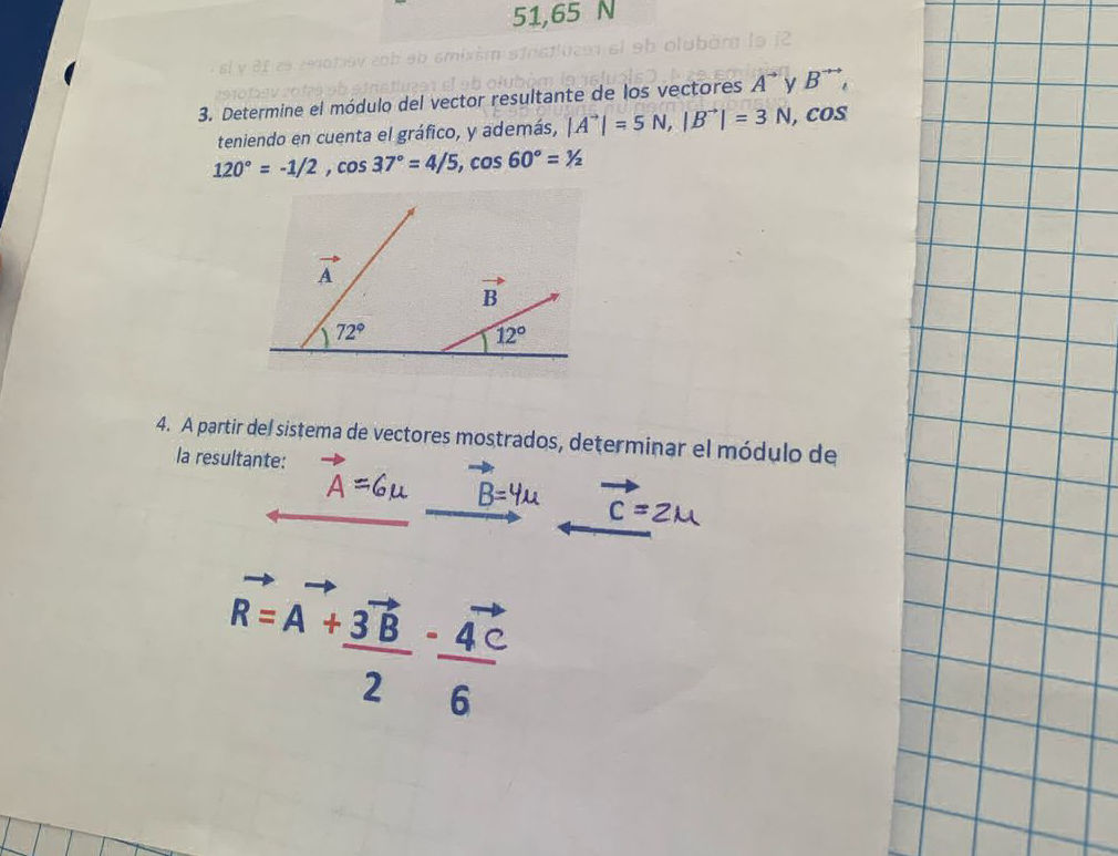 3. Determine el módulo del vector resultante | StudyX