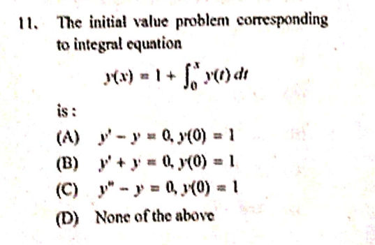 11. The initial value problem corresponding | StudyX