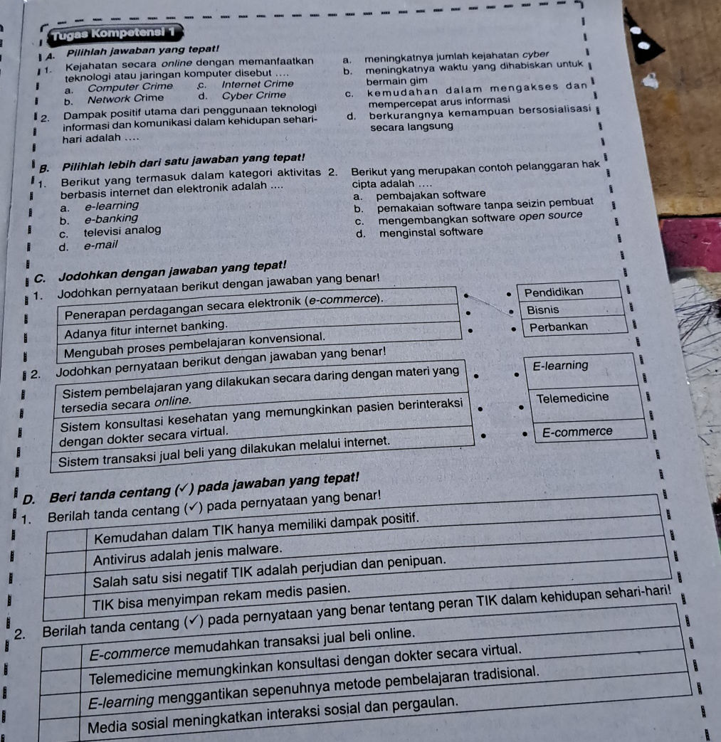 A. Pilihlah jawaban yang tepat! 1. | StudyX