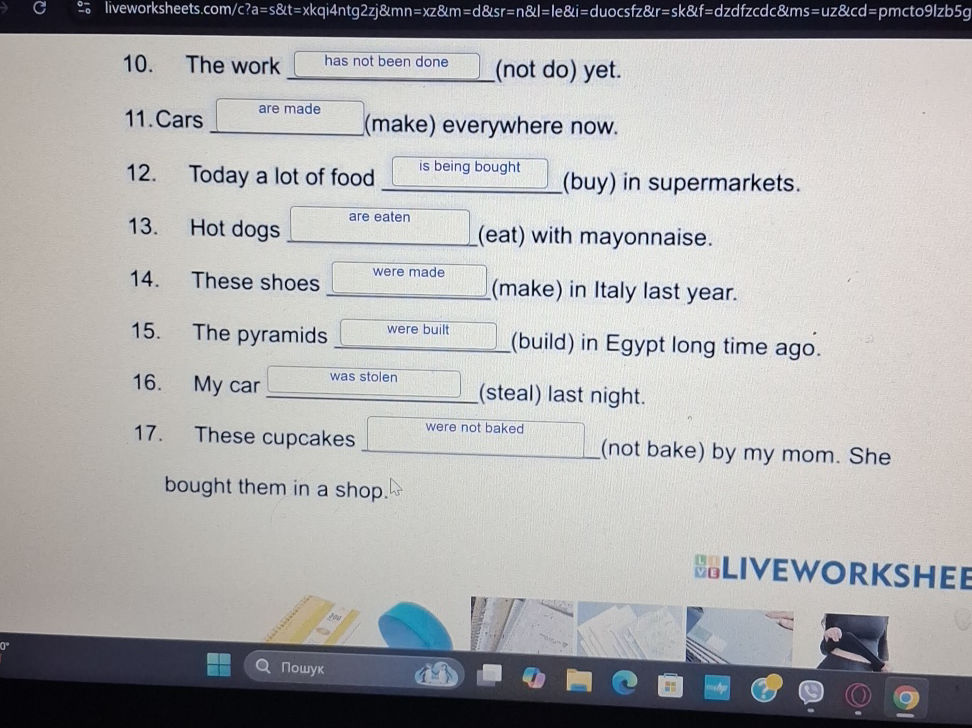 10. The work has not been done (not do) yet. | StudyX