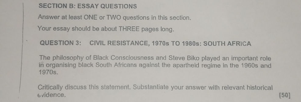 QUESTION 3: CIVIL RESISTANCE, 1970s TO | StudyX