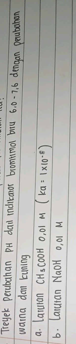 Treyek perubahan PH dan indikator bromtimol | StudyX