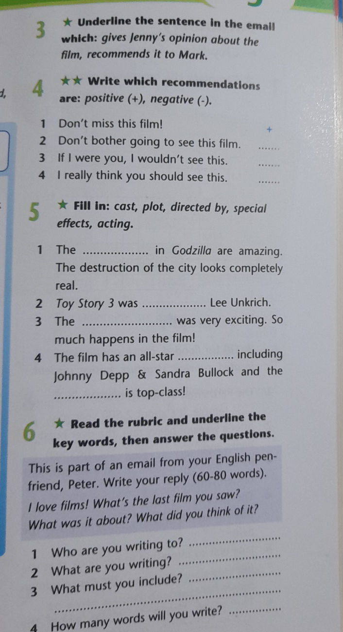 3 ★ Underline the sentence in the email | StudyX