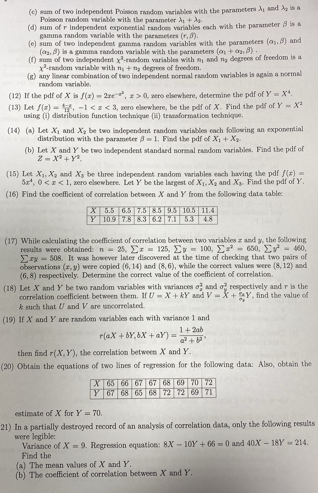 (c) sum of two independent Poisson random | StudyX