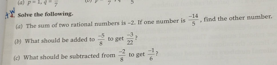 (a) The sum of two rational numbers is -2. | StudyX