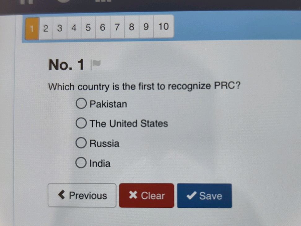 Which country is the first to recognize PRC? | StudyX