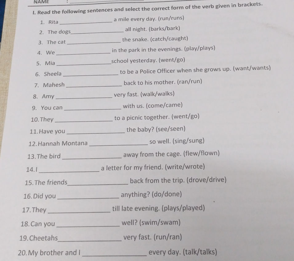 I. Read the following sentences and select | StudyX