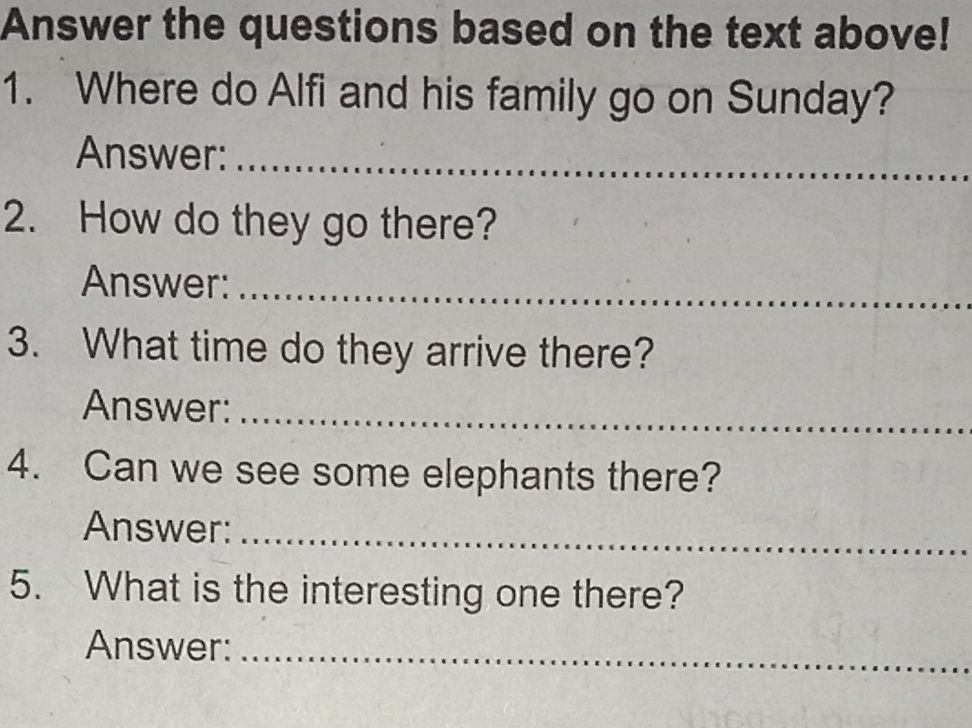 1. Where do Alfi and his family go on | StudyX