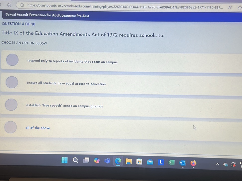 Title IX of the Education Amendments Act of | StudyX