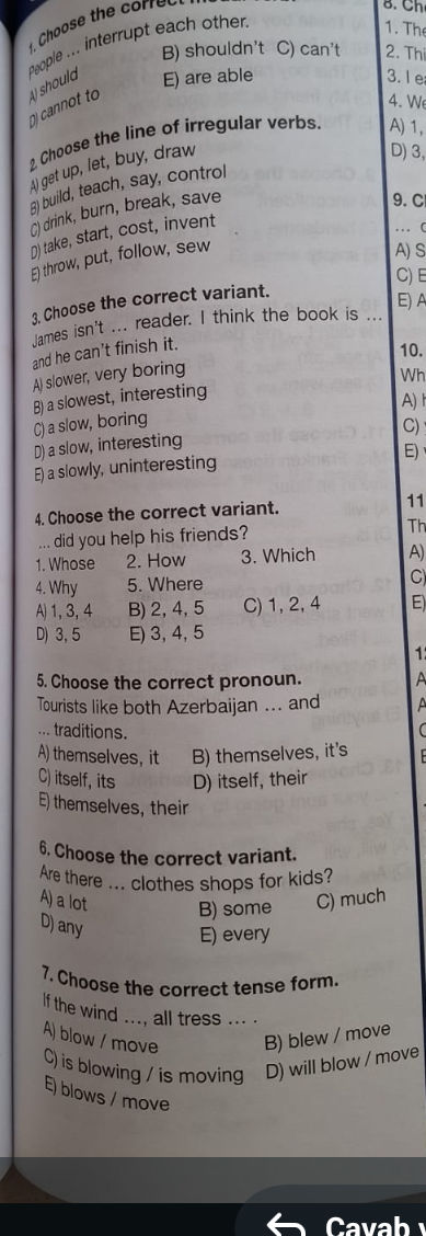 1. Choose the correct variant. People ... | StudyX