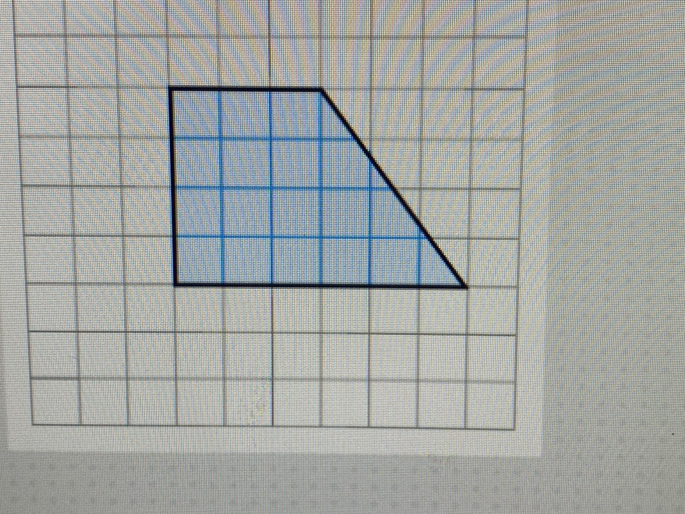 The image shows a shape on a grid. The shape | StudyX