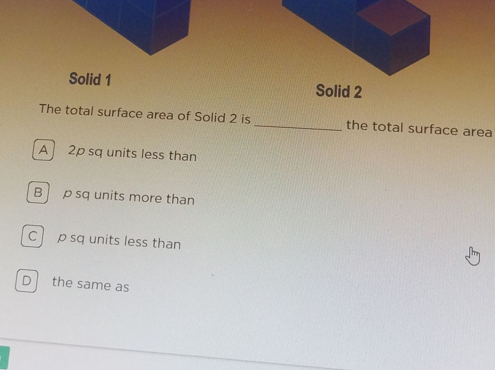 The total surface area of Solid 2 is ______ | StudyX