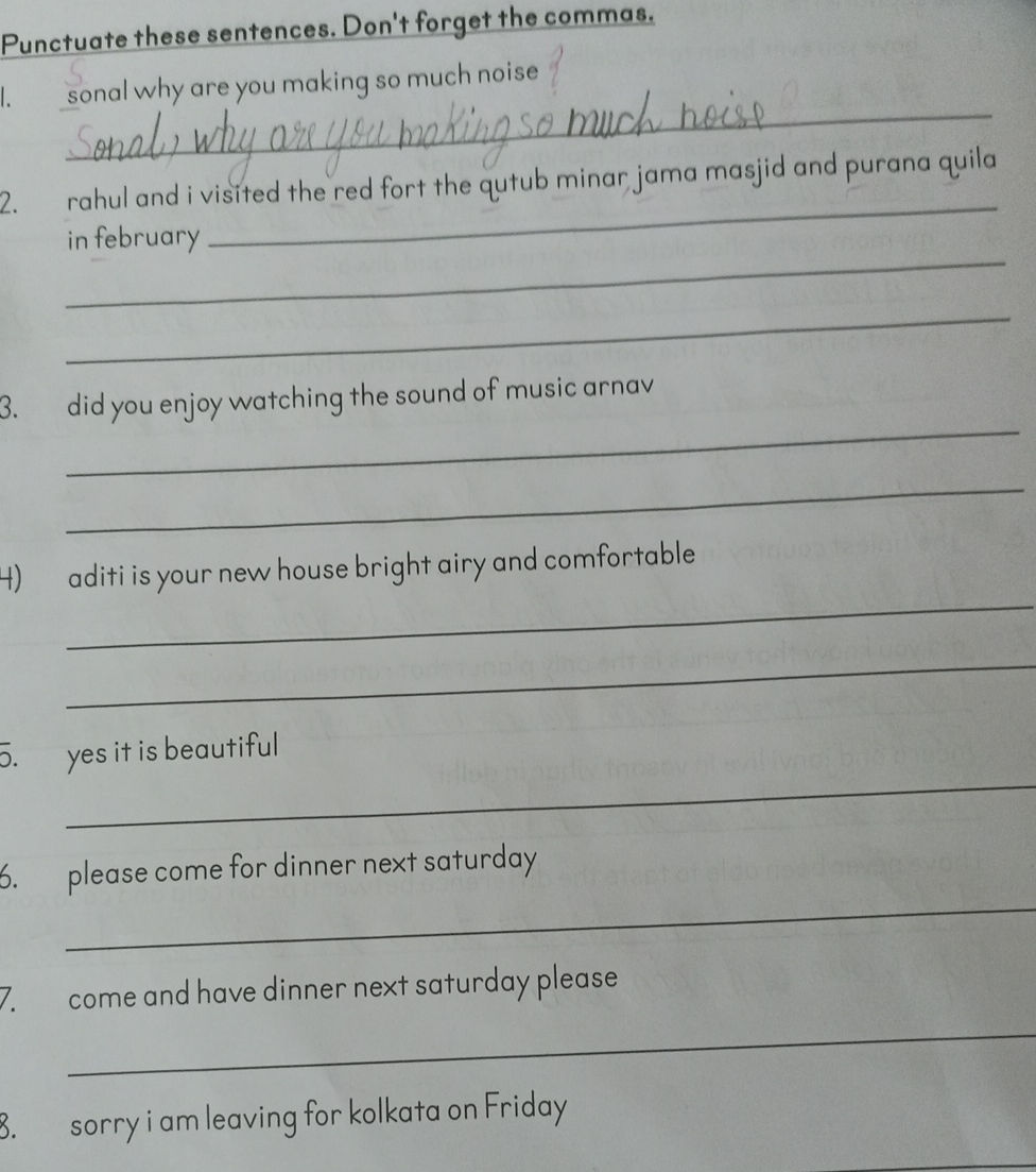 Punctuate these sentences. Don't forget the | StudyX