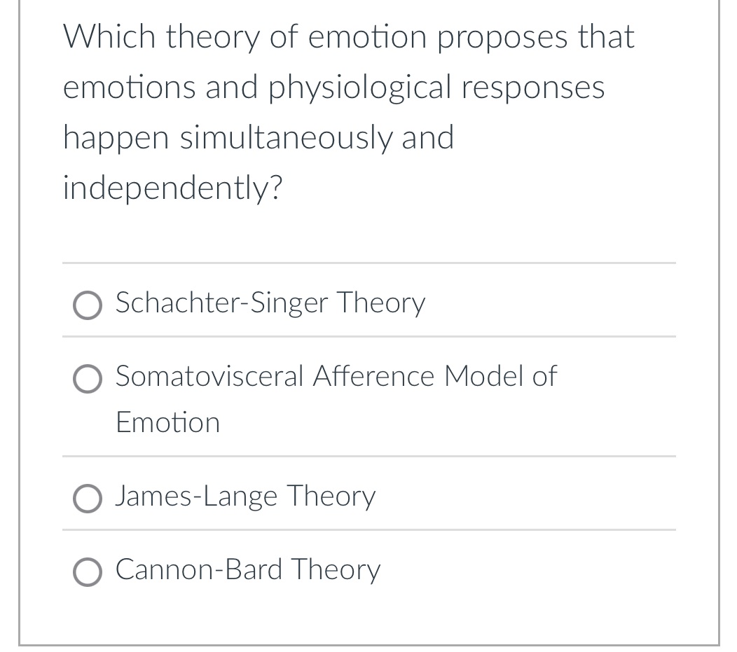 Which theory of emotion proposes that