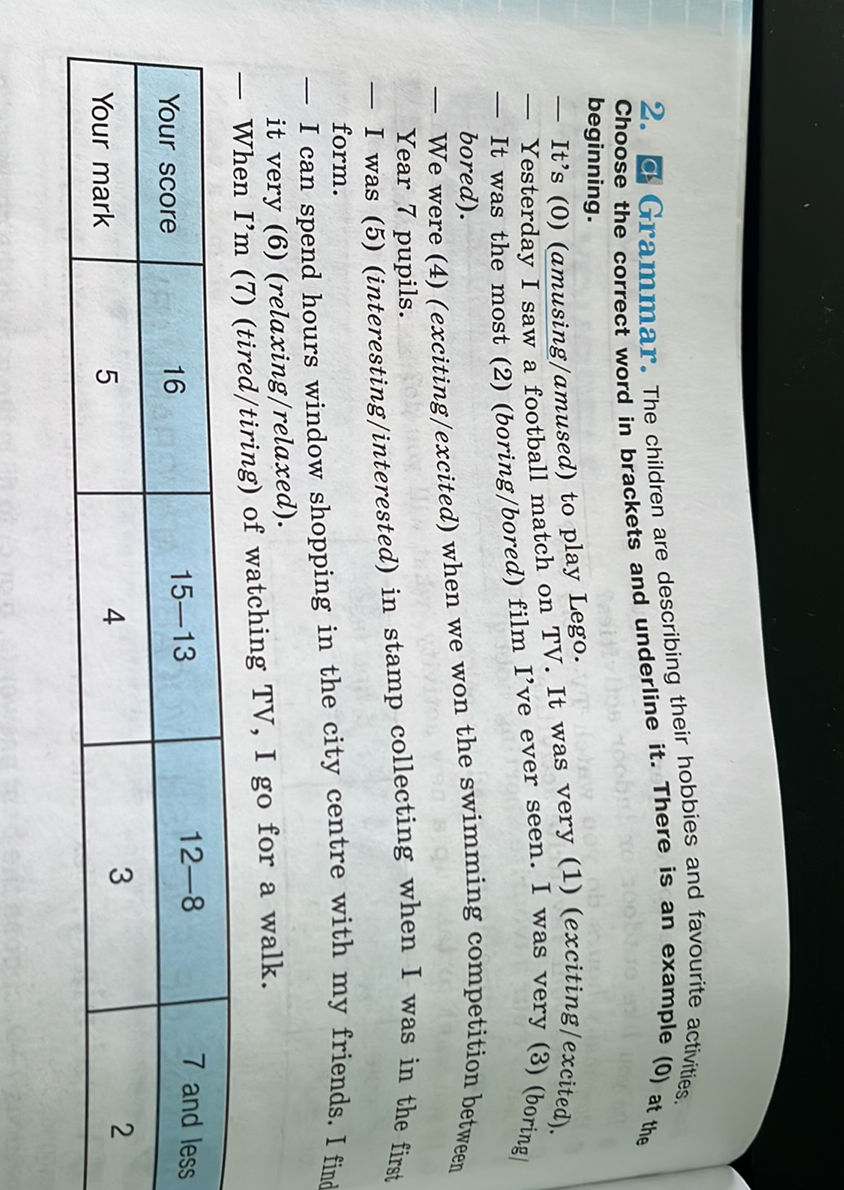 2. Grammar. The children are describing | StudyX