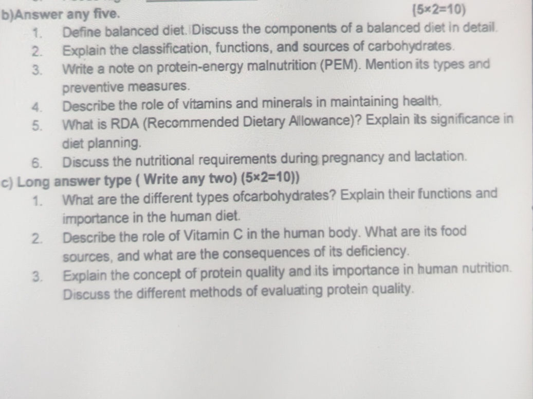 b) Answer any five. 1. Define balanced | StudyX