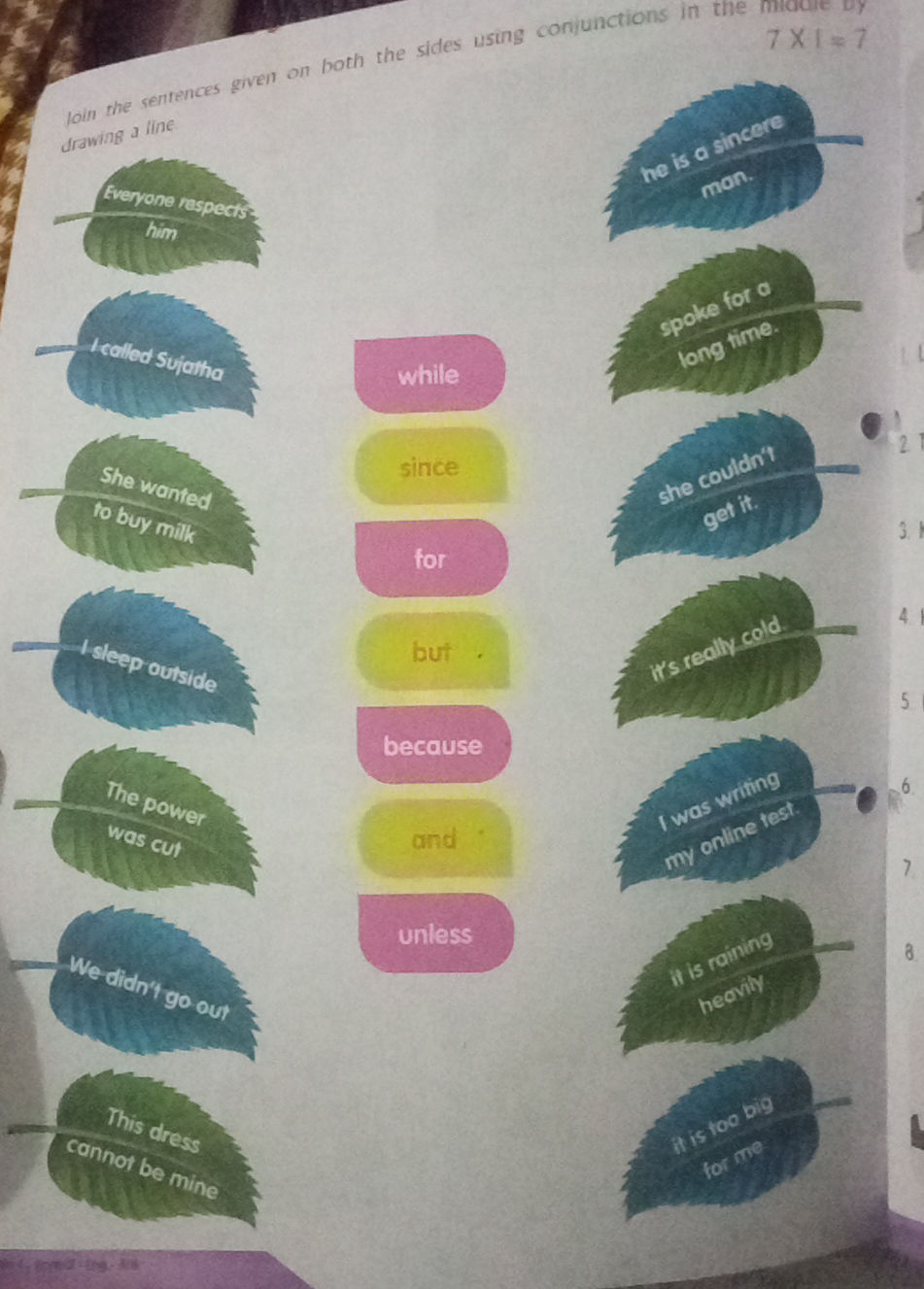 Join the sentences given on both the sides | StudyX
