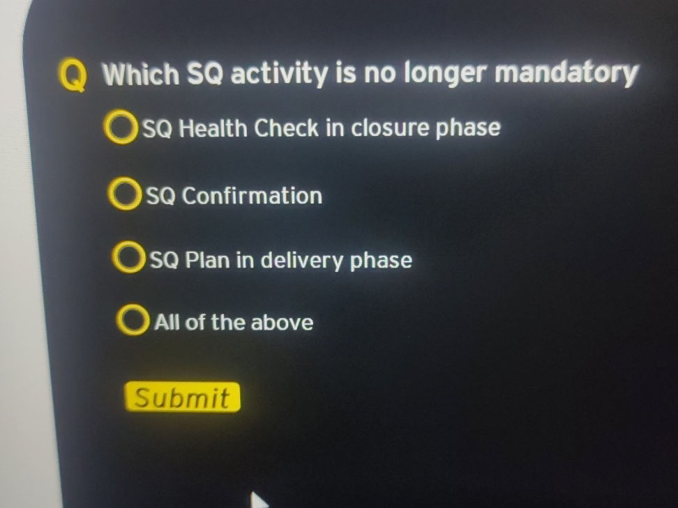 Which SQ activity is no longer mandatory? | StudyX