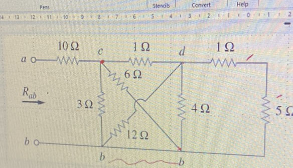Calculate the equivalent resistance $R_{ab}$ | StudyX