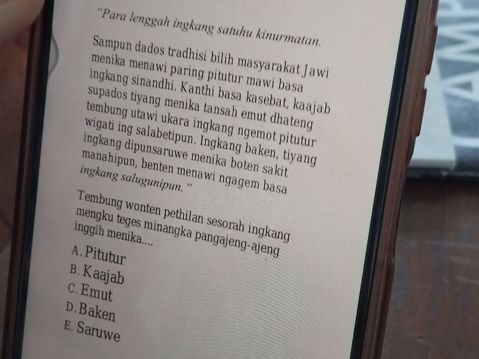 Tembung wonten pethilan sesorah ingkang | StudyX