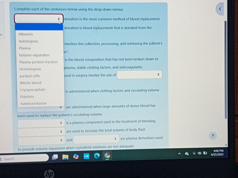 Complete each of the sentences below using | StudyX